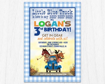 Little Blue Truck Birthday Invitation - Etsy