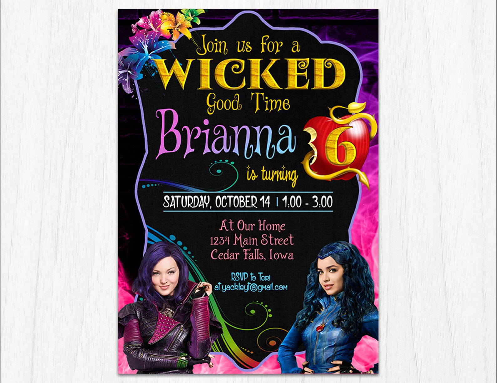 Descendants Birthday Party Invitation - Etsy