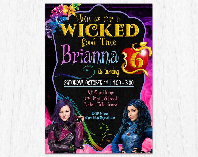 Descendants Birthday Party Invitation - Etsy