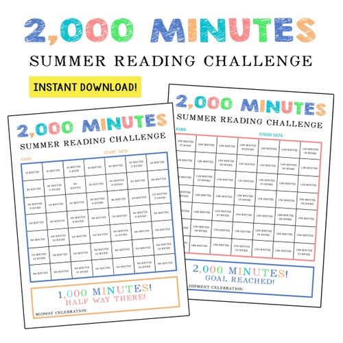 Summer Reading Challenge for Kids Cute Summer Reading Goal - Etsy
