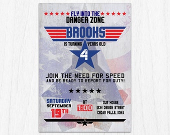 Top Gun Theme Birthday Invitation Maverick Theme 1st | Etsy