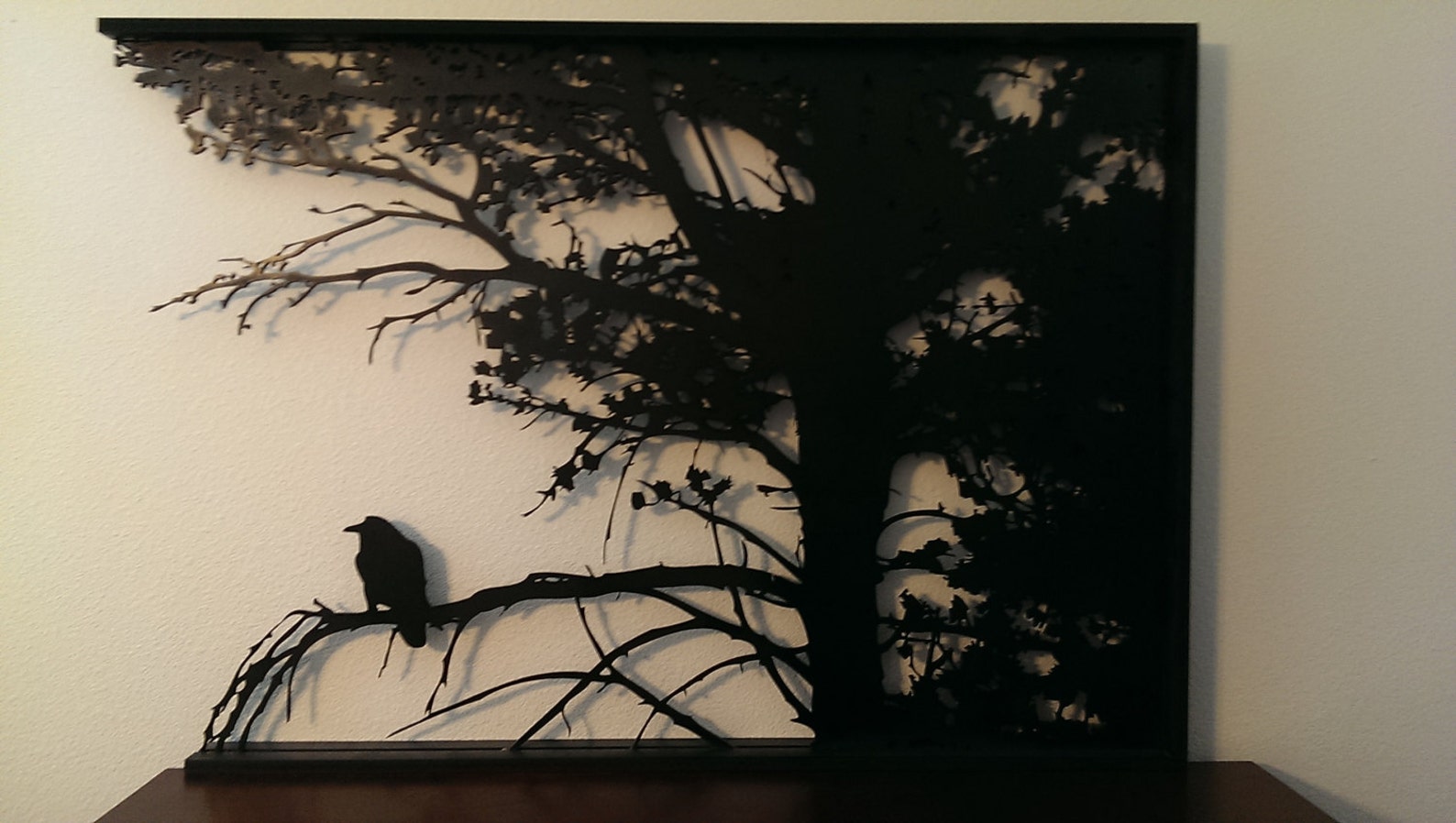 Raven in Tree Silhouette Cut Out With Back Lighting - Etsy