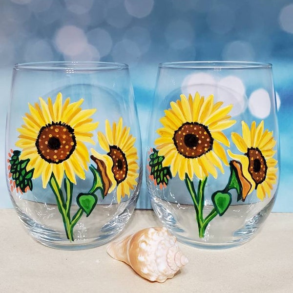 Sunflower Glasses - Etsy