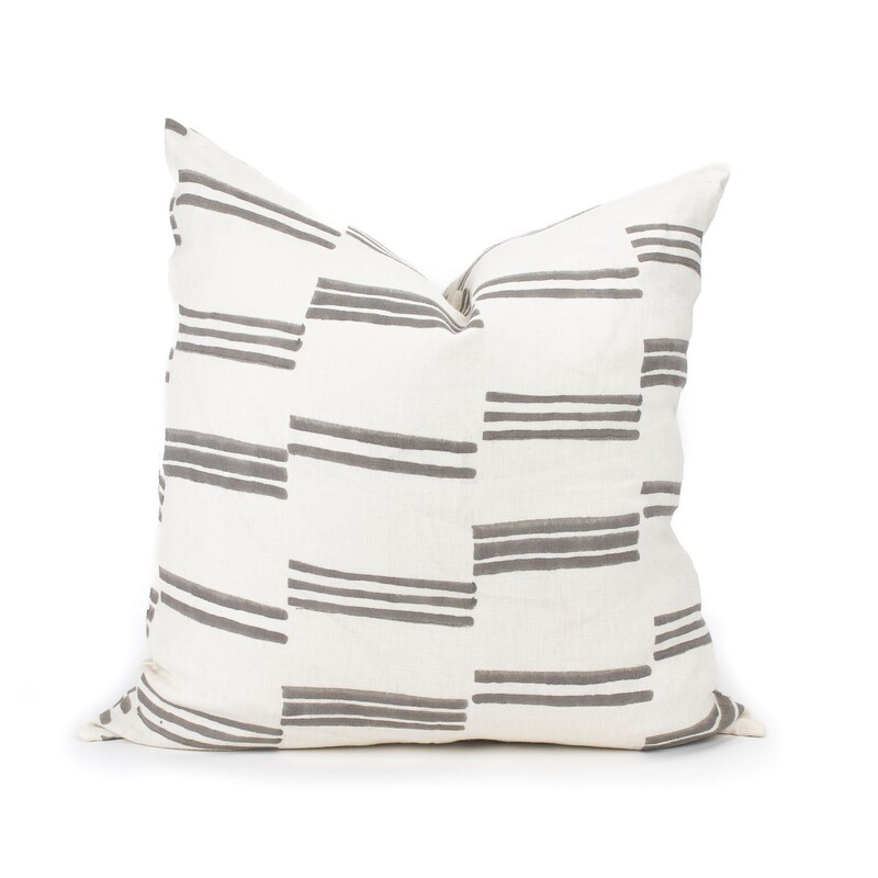 White Grey Pillow - Etsy