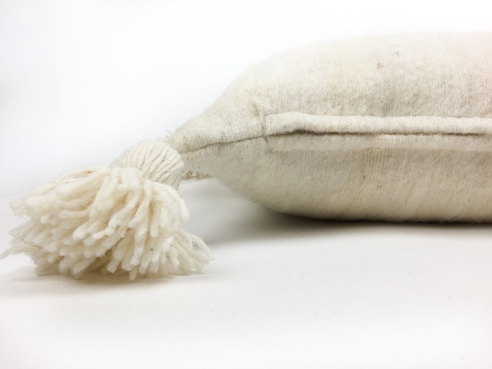 24 X 24 Ivory Wool Pom Pom Euro Sham Pillow Cover | Etsy