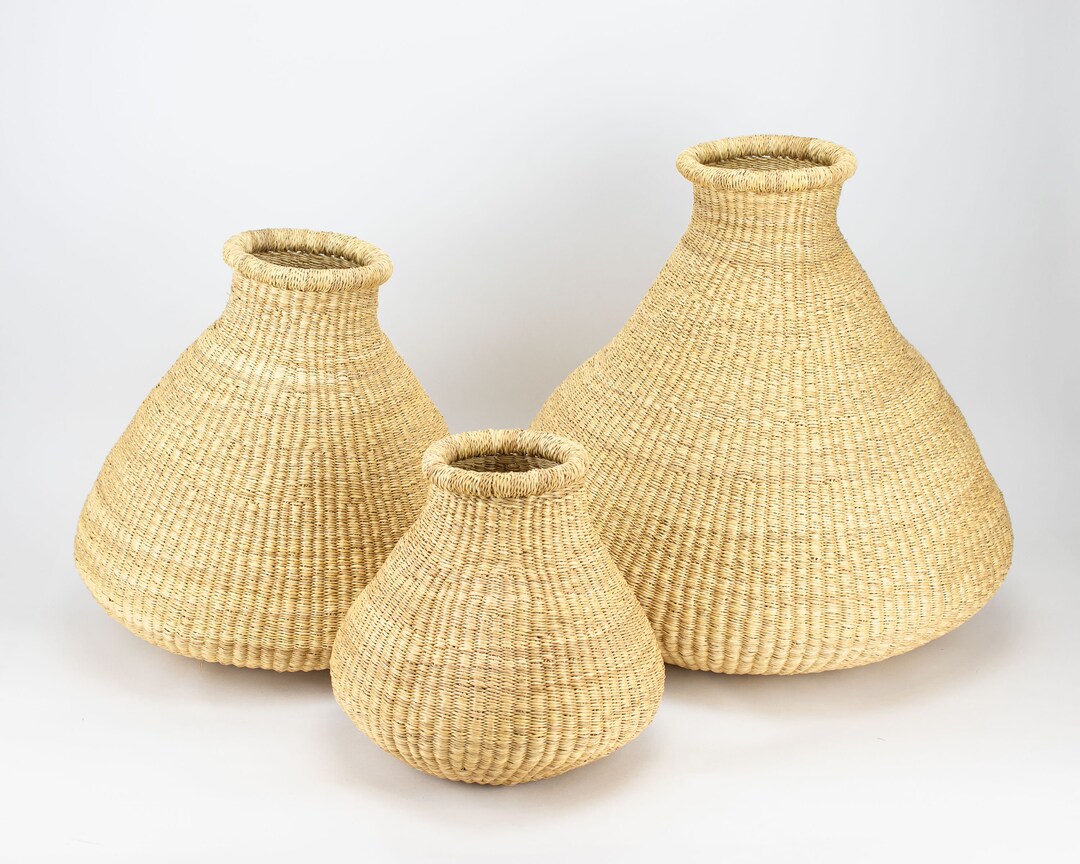 Large Floor Vase Basket - Perfect for Pampas Grass - Handwoven Bolga ...