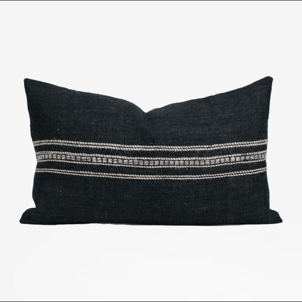 Black Lumbar Pillow - Etsy