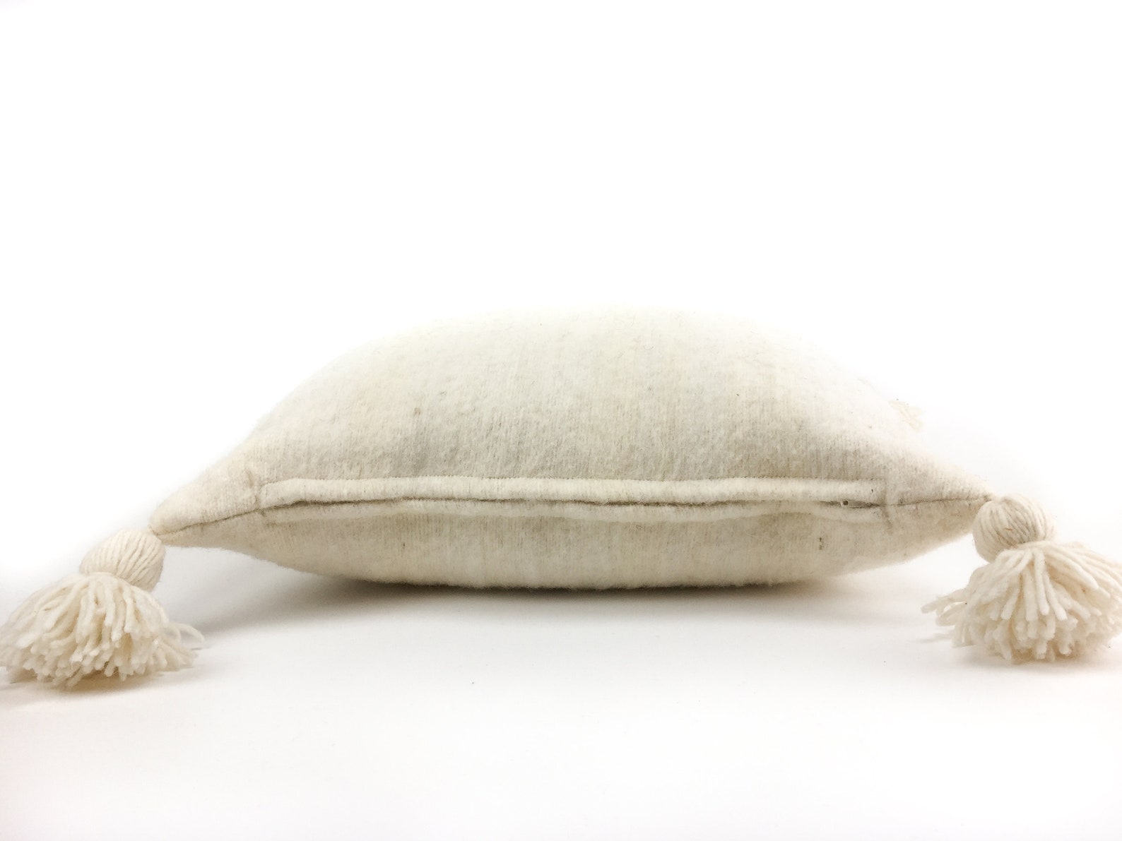 24 X 24 Ivory Wool Pom Pom Euro Sham Pillow Cover | Etsy