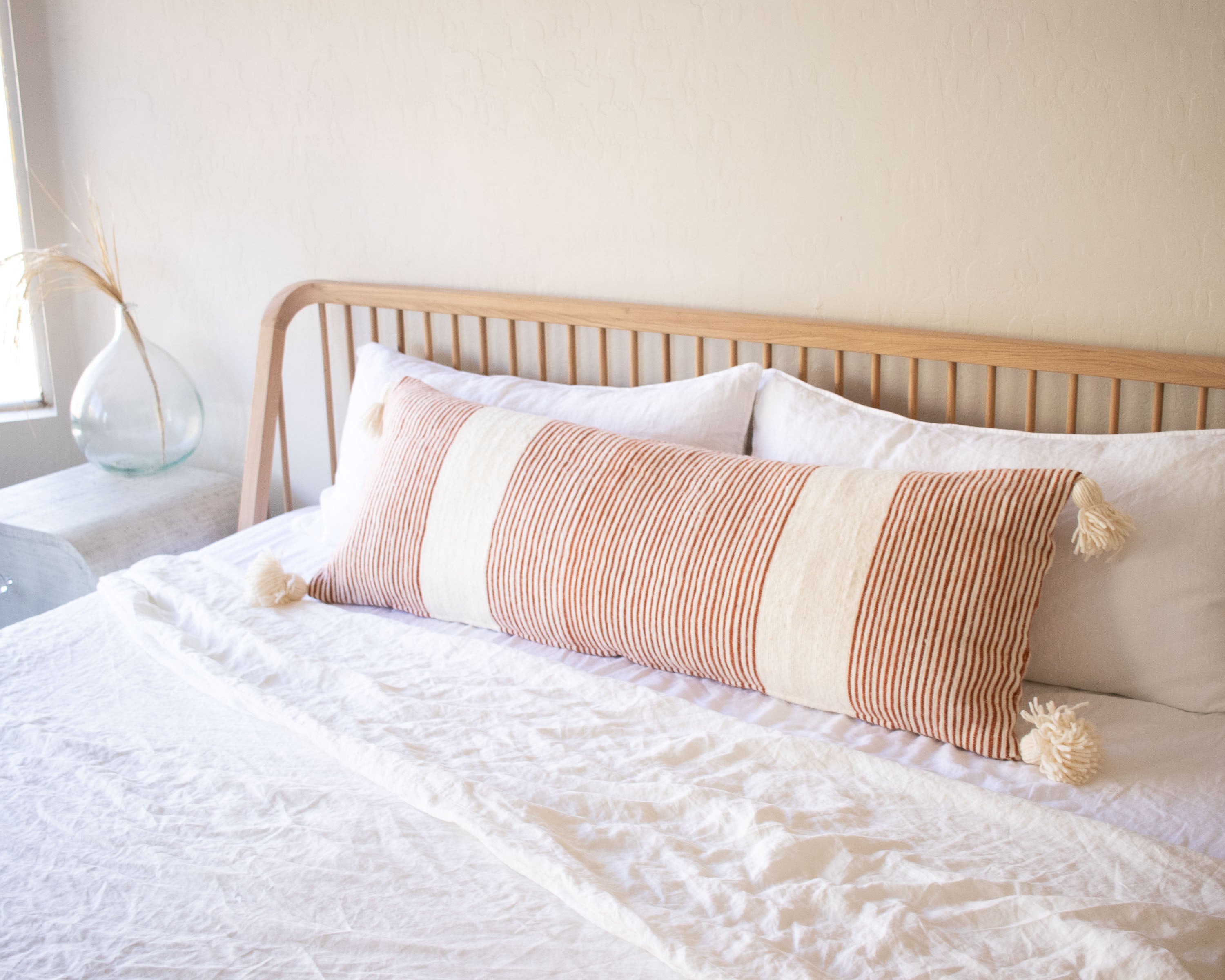 Ivory and Rust Orange XXL Long Lumbar Pillow Cover Body | Etsy