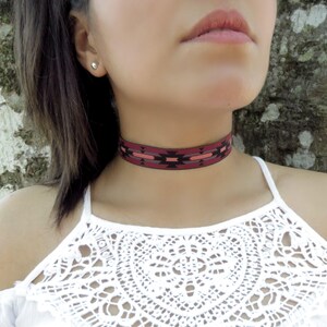 Aztec Choker Necklace, Native American Style Jewelry, Fabric Choker ...