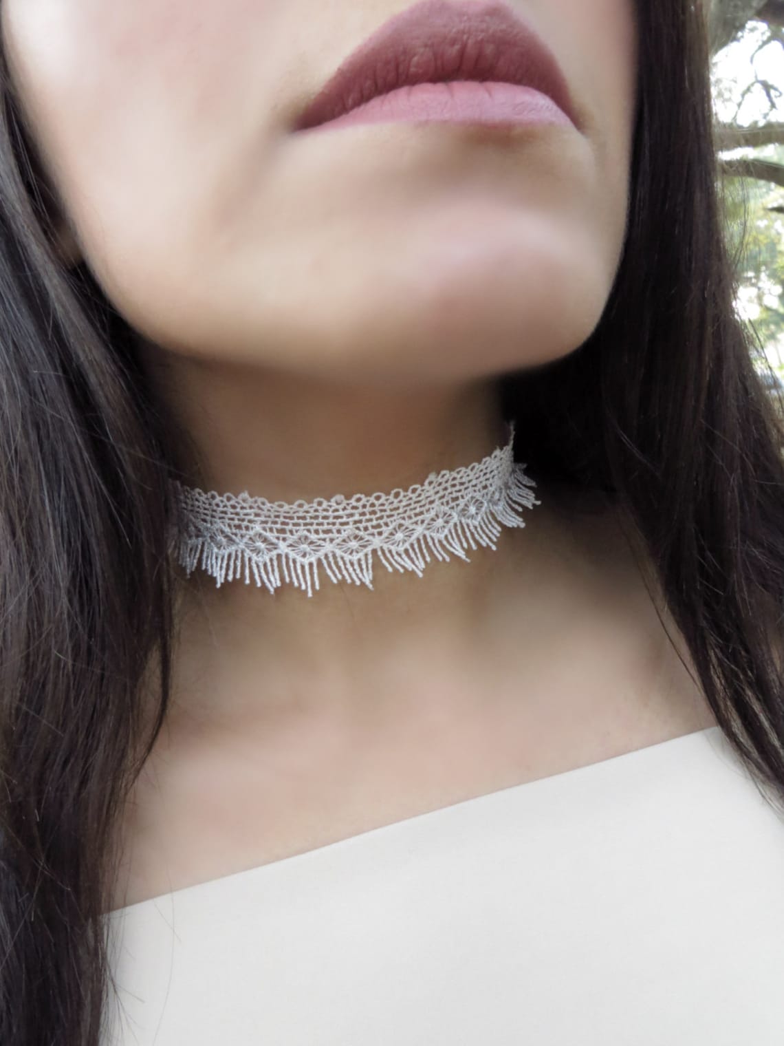 White Lace Choker Lace Choker Necklace Patterned Lace - Etsy