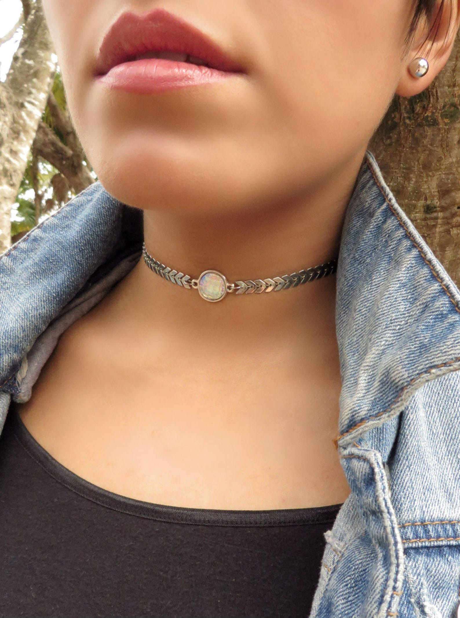 Mermaid Scale Choker, Silver Choker Necklace, Metal Choker,dragon Scale ...
