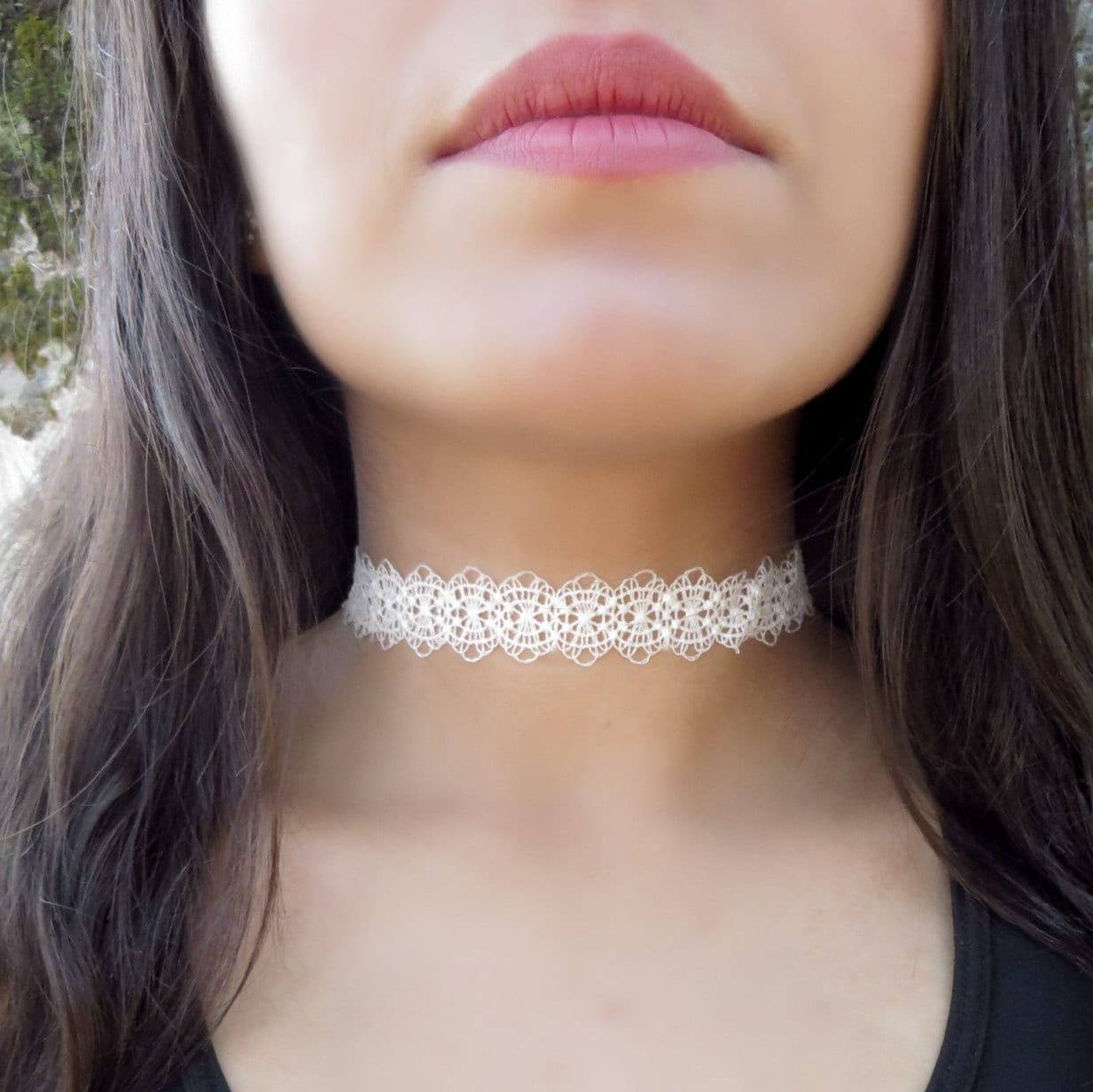 White Choker Necklace Patterned Lace Choker Choker Necklace - Etsy