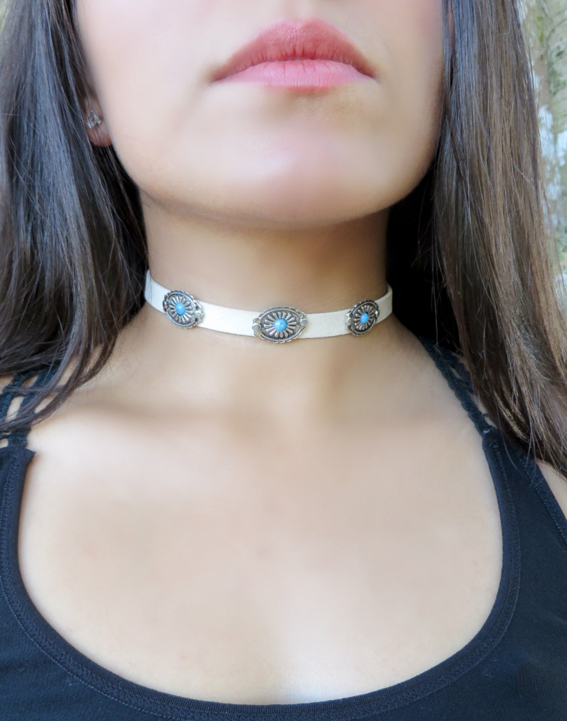 White Choker Necklace Native American Jewelry Suede Choker - Etsy