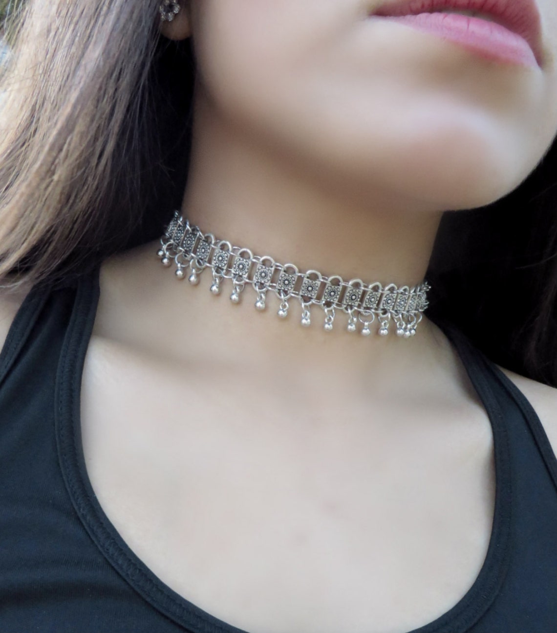 Choker Necklace Metal Choker Necklace Bohemian Choker | Etsy