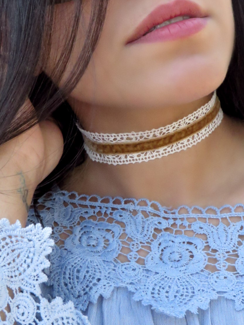 Choker, Choker Necklace, Boho Choker, Crochet Lace Choker, Delicate ...