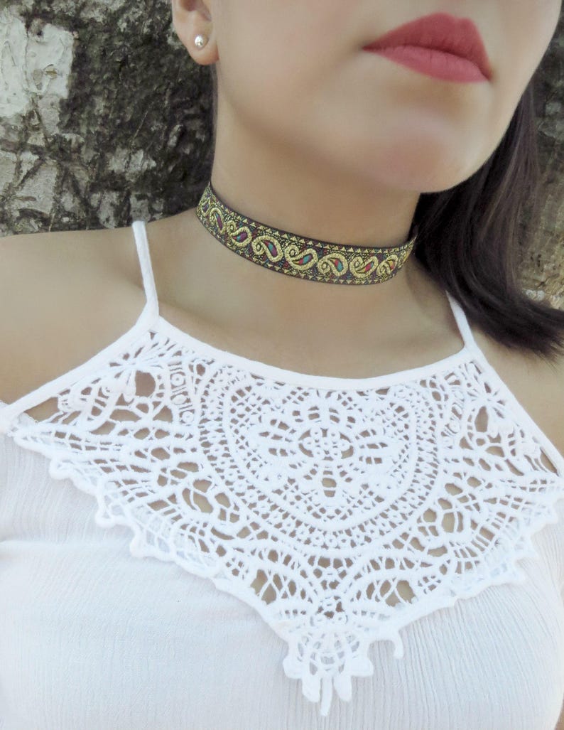 Boho Choker Necklace Hippie Choker Statement Choker Boho - Etsy