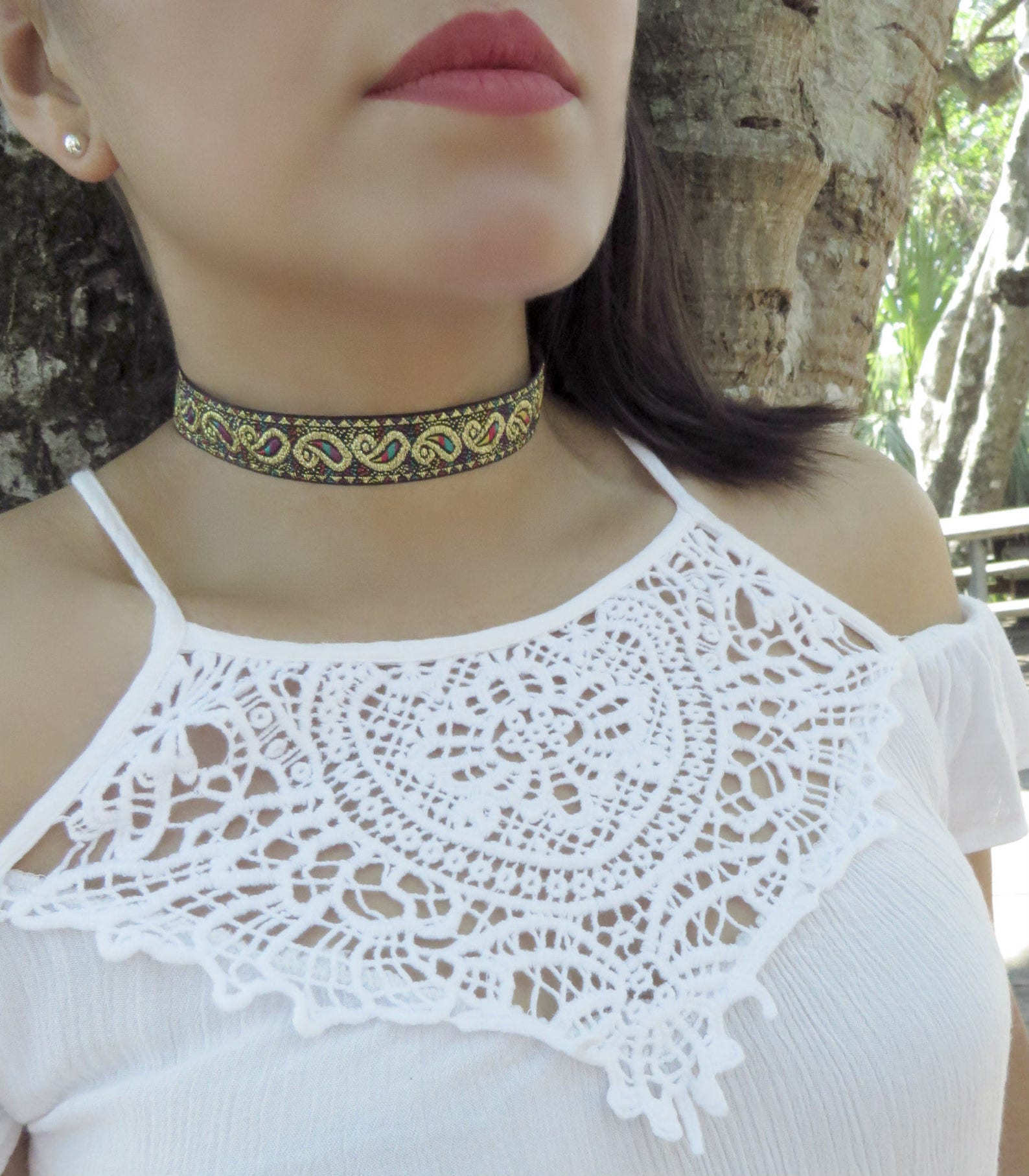 Boho Choker Necklace Hippie Choker Statement Choker Boho | Etsy