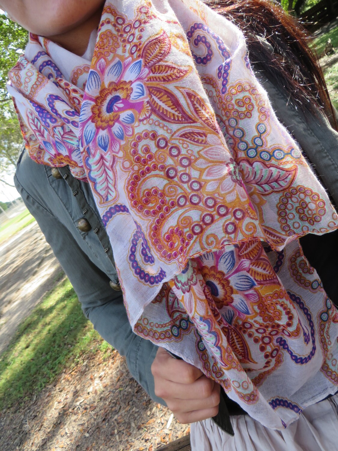 Bohemian Scarf Winter Scarf Boho Floral Scarf Blanket - Etsy