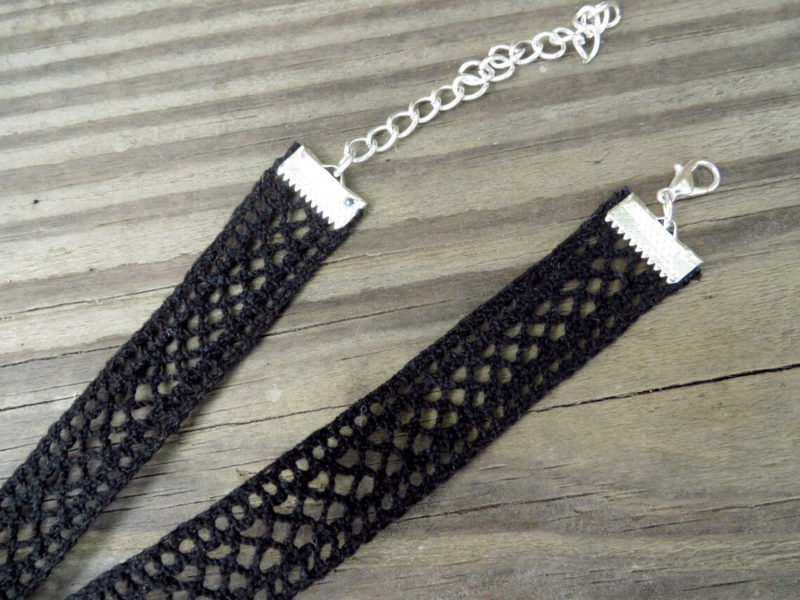 Black Lace Choker, Dainty Lace Choker, Patterned Lace Choker, Bohemian ...