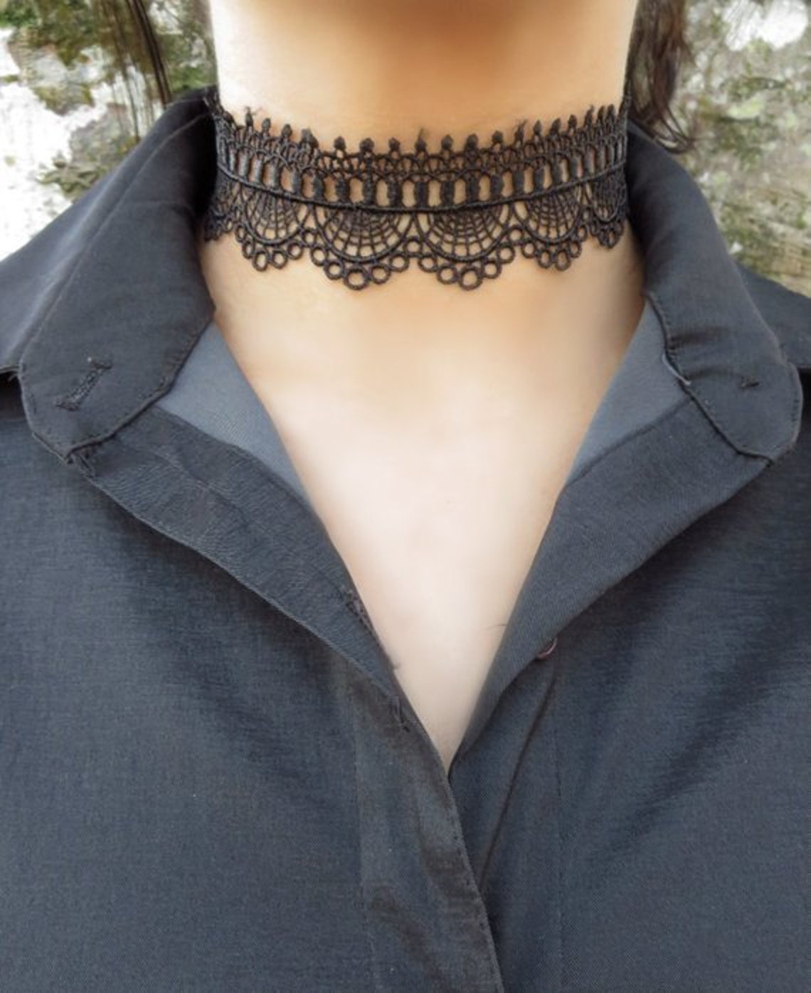 Black Lace Choker Choker Necklace Patterned Lace Choker - Etsy