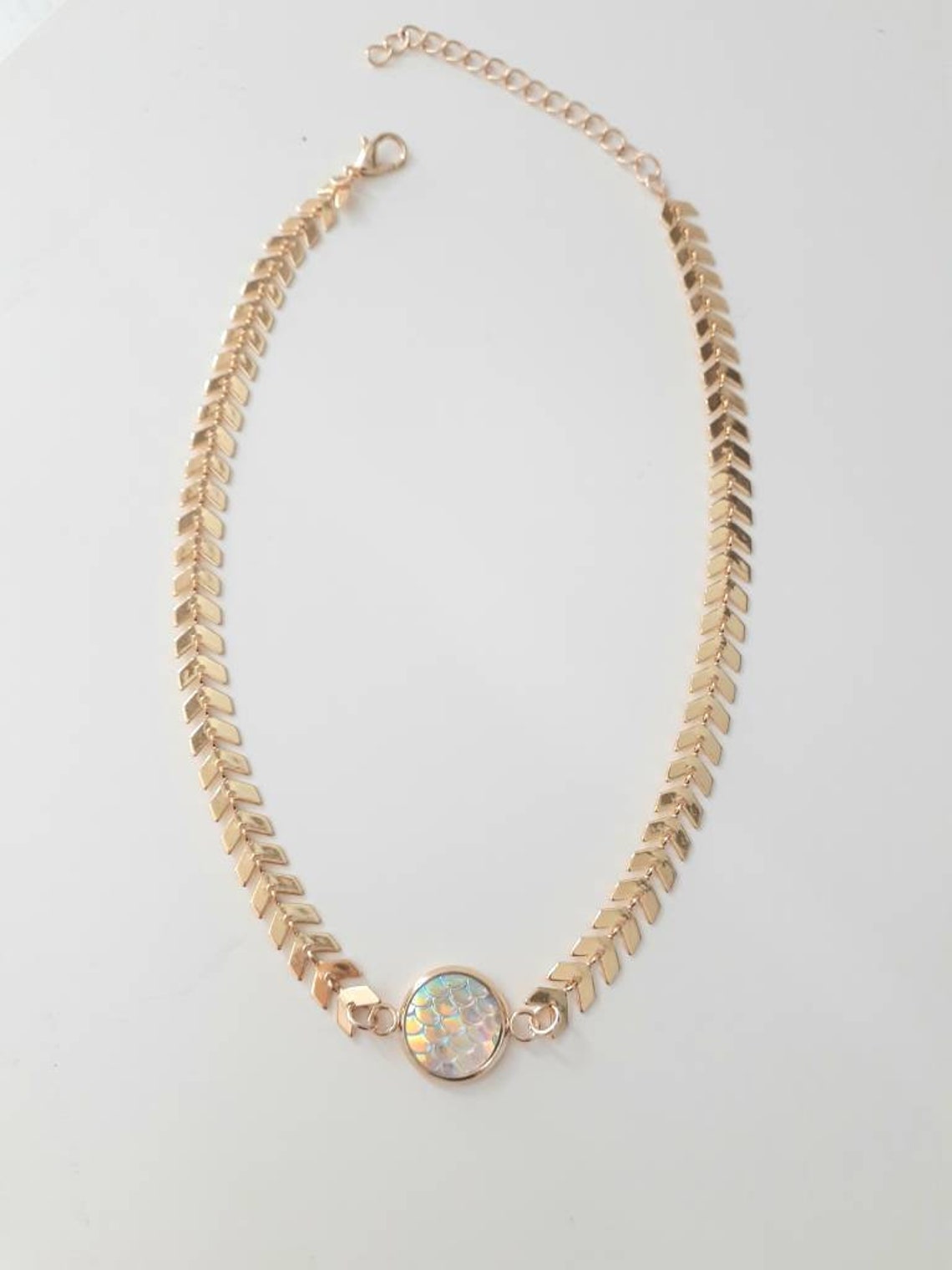 Mermaid Scale Choker Silver Choker Necklace Metal - Etsy