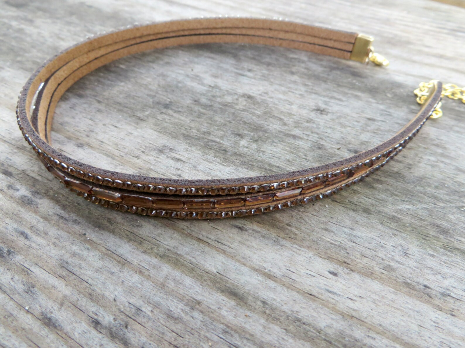 Layered Choker Brown Choker Choker Necklace Suede Leather - Etsy