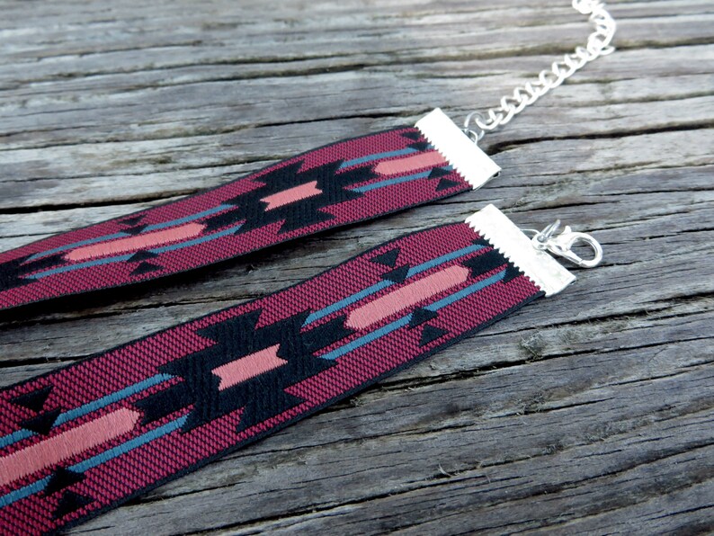 Aztec Choker Necklace Native American Jewelry Fabric Choker | Etsy