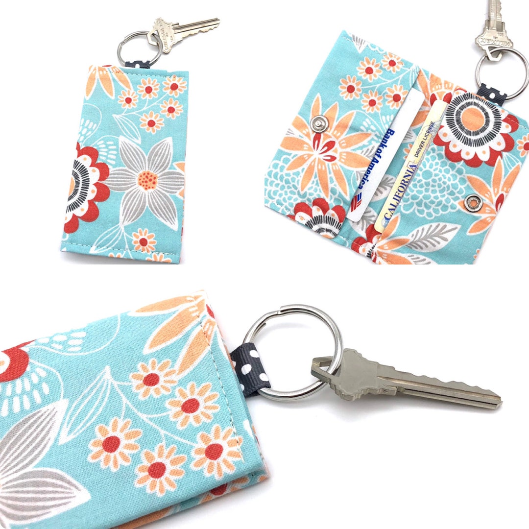 NEW Keychain W/ ID Holder / Credit Card Holder / Mini Wallet / Business ...