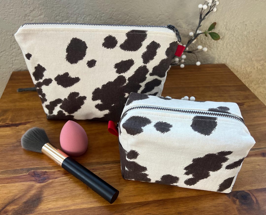 Cow Print Makeup Bag Gift Set, Set of 2 Makeup Bags, Makeup Bags ...