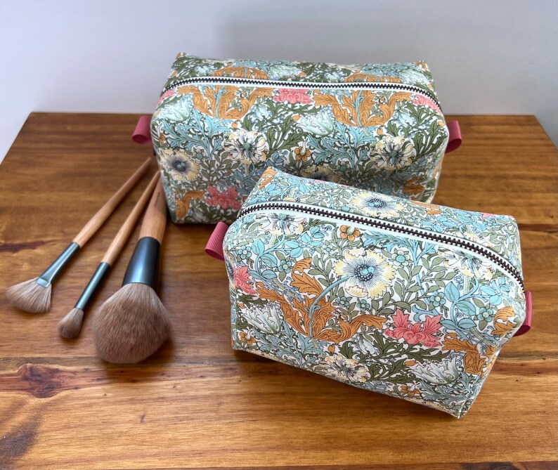 Handmade Cotton Makeup Bag: Boho Travel Cosmetic & Toiletry Organizer ...