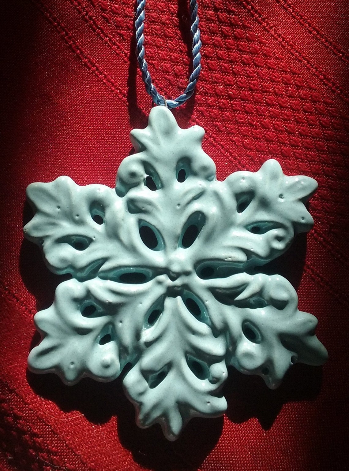 Ceramic Snowflake Christmas Ornament - Etsy India
