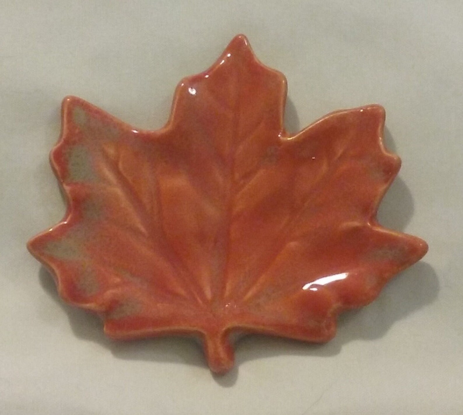 Ceramic Maple Leaf Magnet Sunset Red and Baroque Gold - Etsy