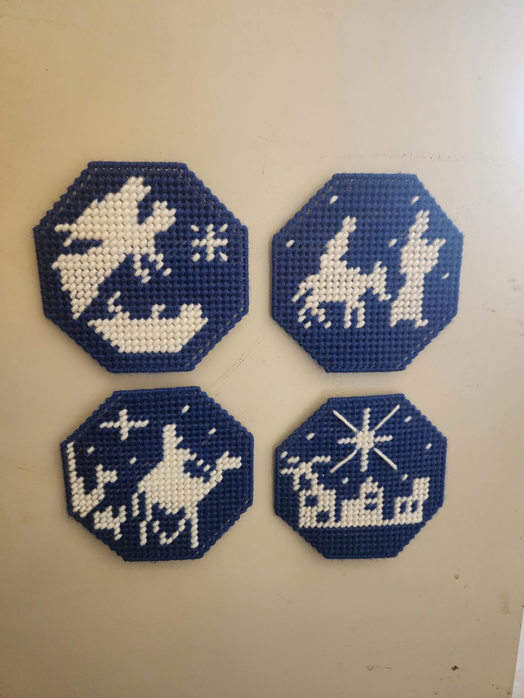 Silhouette Christmas Magnets in Plastic Canvas - Etsy