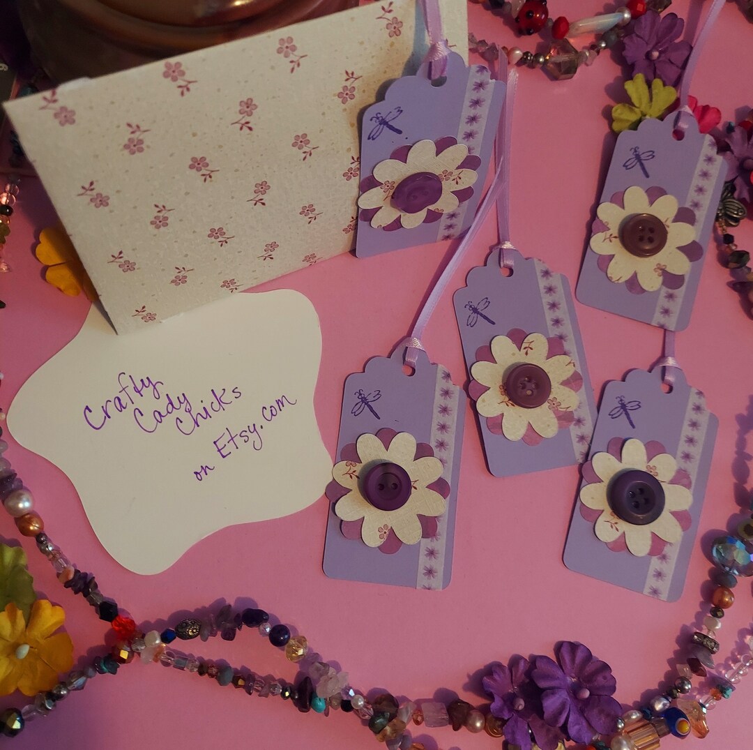 Lilac Floral Gift Tags With Envelope - Set of 5 Floral Gift Tags - Celebrate Spring Gift Tag Set ...