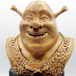 3D Printed Shrek Bust: Gold Brushed Finish, Home Decor - Etsy