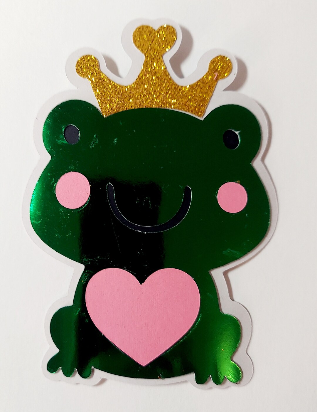 Frog Prince Embellishment, Glitter Crown, Green Foil, Scrapbooking ...