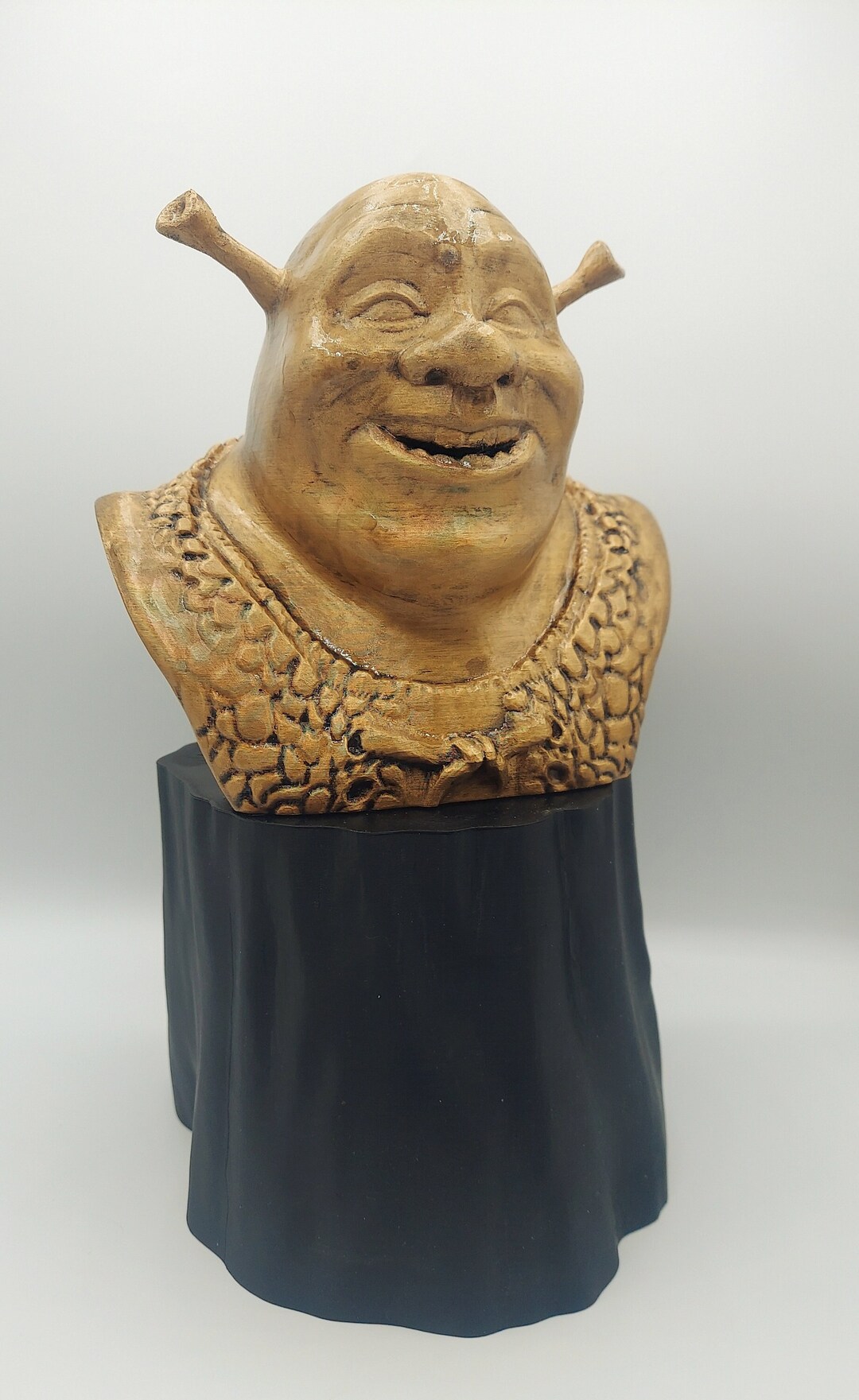 3D Printed Shrek Bust: Gold Brushed Finish, Home Decor - Etsy