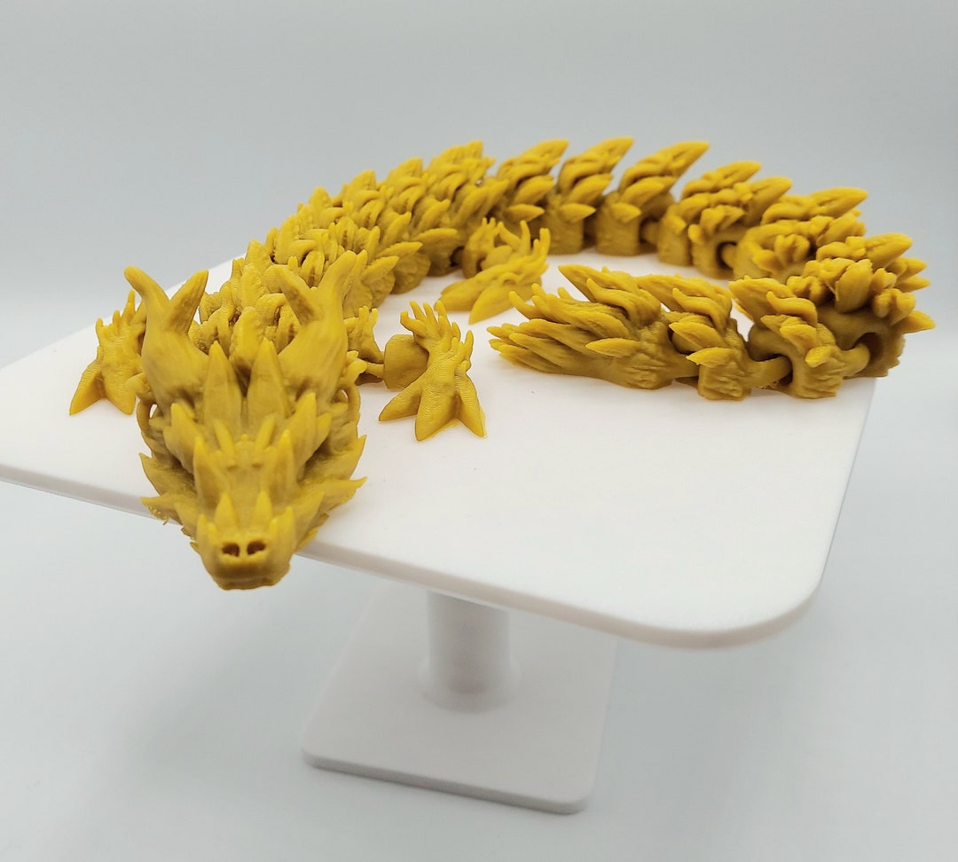 Majestic Articulated Dragon Snake Goldenrod 3D Printed Fantasy Creature ...