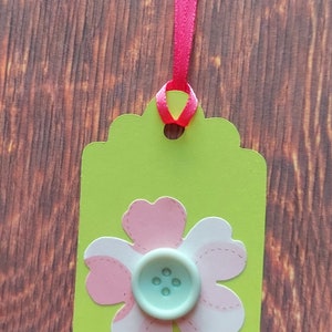 Handcrafted Gift Tags With Button Flowers - Set of Three Floral Tags - Etsy