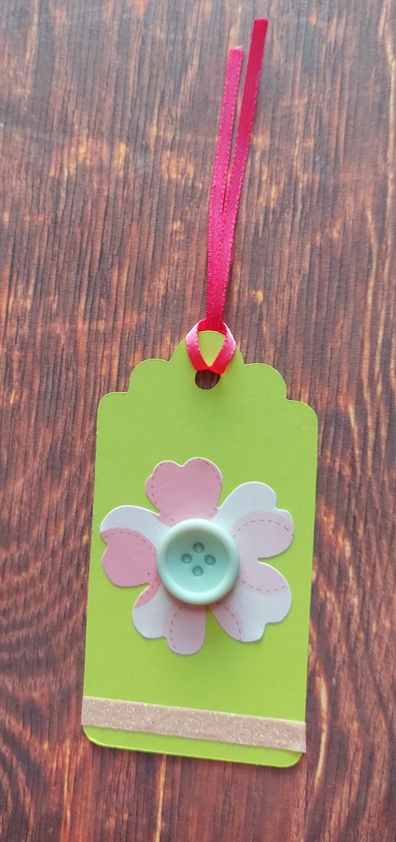 Handcrafted Gift Tags With Button Flowers - Set of Three Floral Tags - Etsy