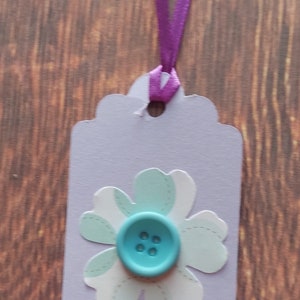Handcrafted Gift Tags With Button Flowers - Set of Three Floral Tags - Etsy