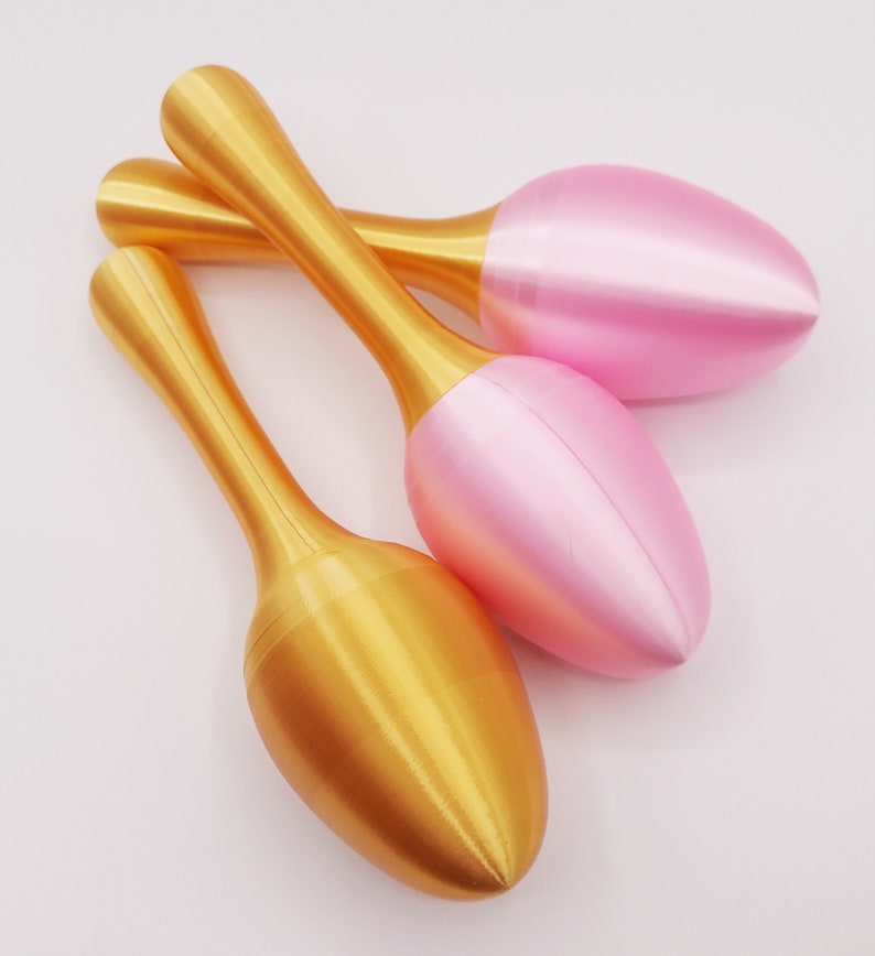 3D Printed Maracas: Black, Gold, Pink Shakers - Cinco De Mayo Party ...