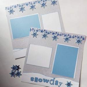 Snow Day Scrapbook 12x12 Two Page Layout, Premade Scrapbook Layout ...
