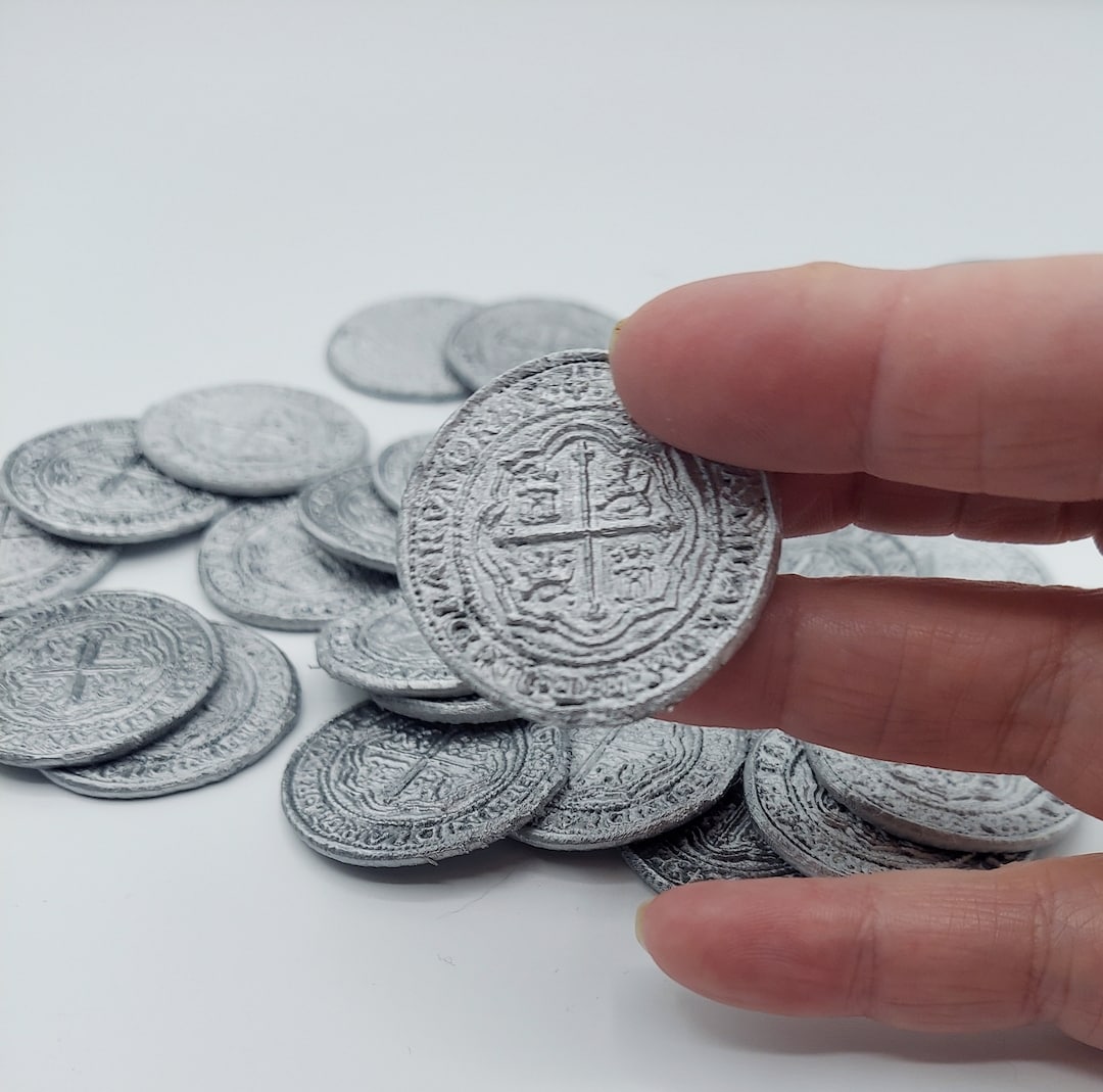 Handcrafted "pieces of Eight" Silver Coin Set (5 Coins), 3D Printed ...