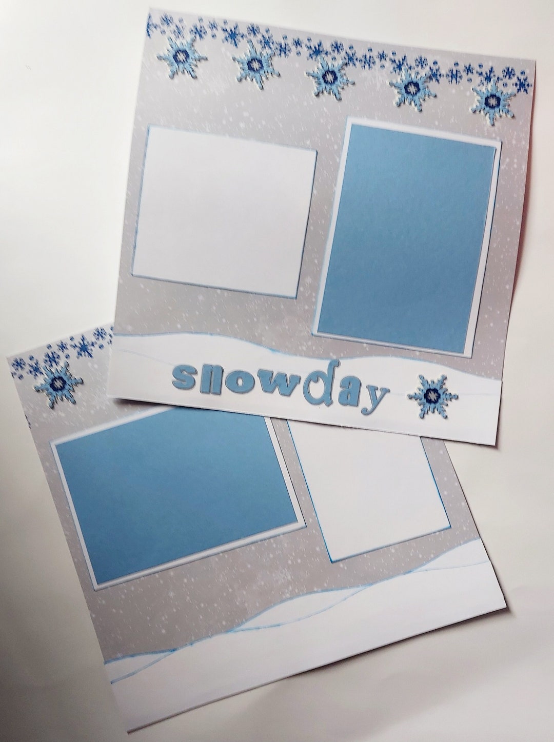 Snow Day Scrapbook 12x12 Two Page Layout, Premade Scrapbook Layout ...