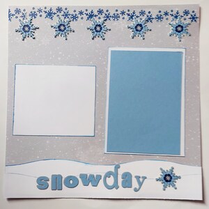 Snow Day Scrapbook 12x12 Two Page Layout, Premade Scrapbook Layout ...