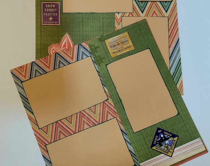 Scouting Scrapbook 12x12 Two Page Layout, Scrapbook Layout With Boy ...