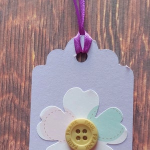 Handcrafted Gift Tags With Button Flowers - Set of Three Floral Tags - Etsy