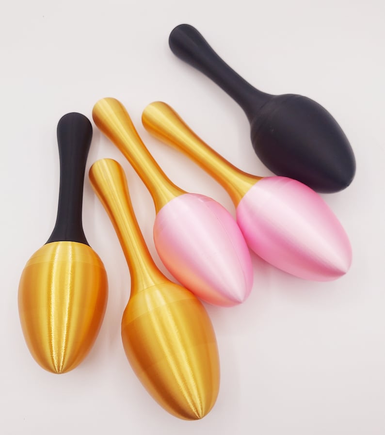 3D Printed Maracas: Black, Gold, Pink Shakers - Cinco De Mayo Party ...